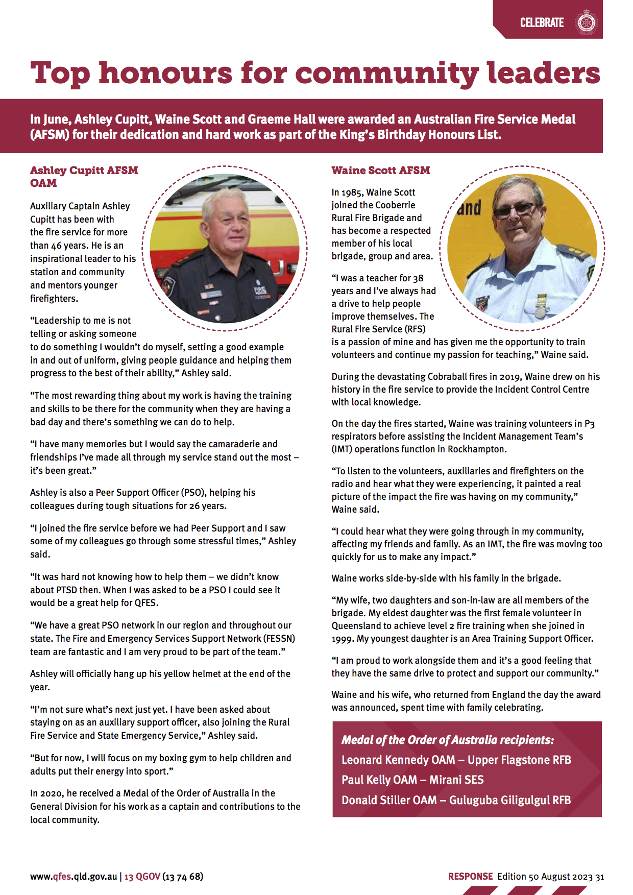 2023 Australian Fire Service Medal award – Ashley Cupitt Boxing Academy